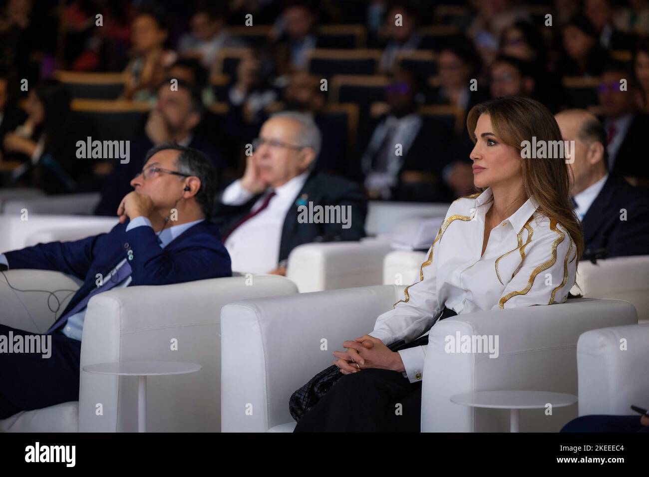 Queen Rania Al Abdullah of Jordan attends the Paris Peace Forum, in ...