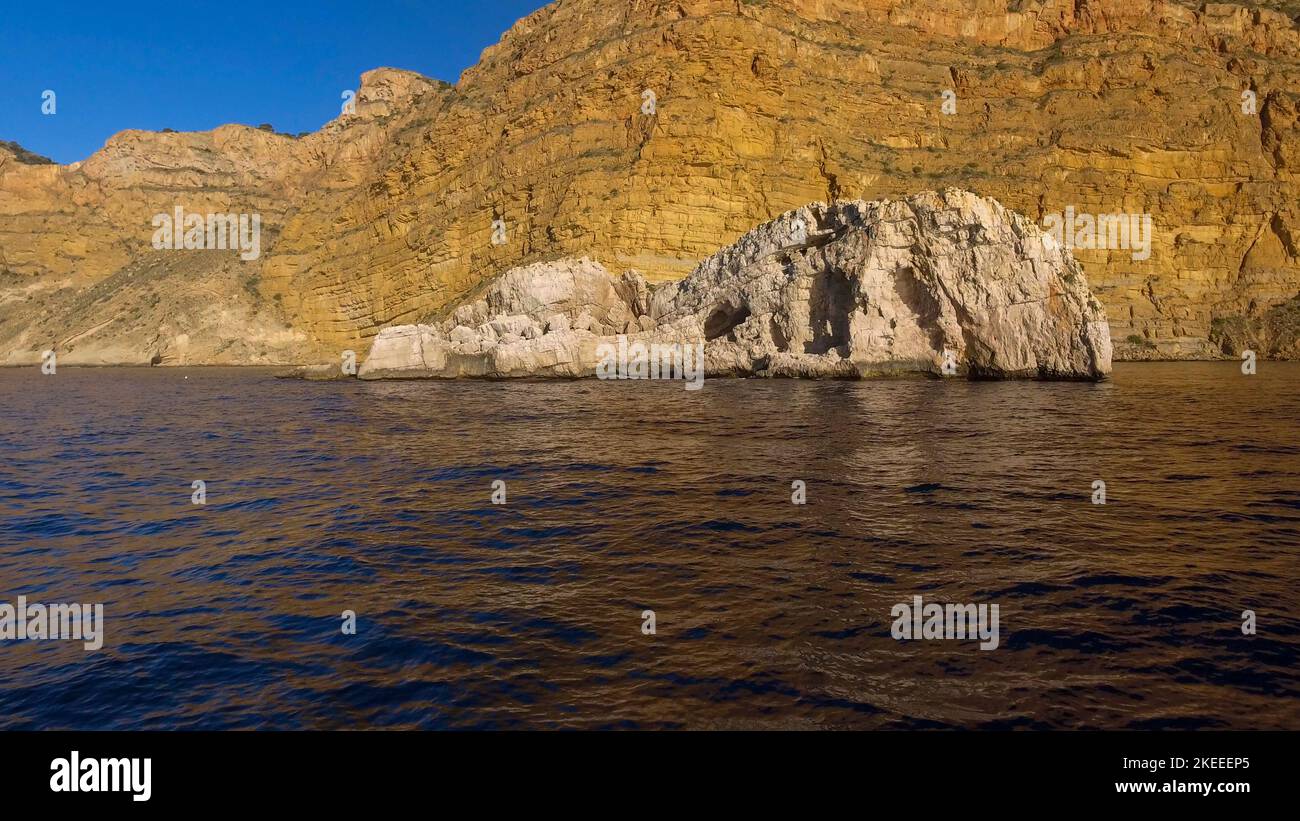 Sierra Helada cliffs and Mitjana island from the sea, Benidorm ...