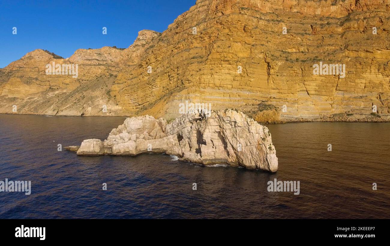 Sierra Helada cliffs and Mitjana island from the sea, Benidorm ...