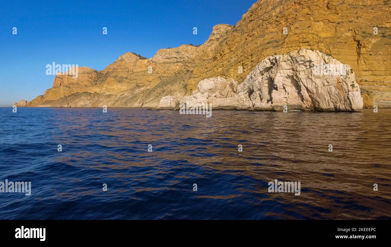 Sierra Helada cliffs and Mitjana island from the sea, Benidorm ...