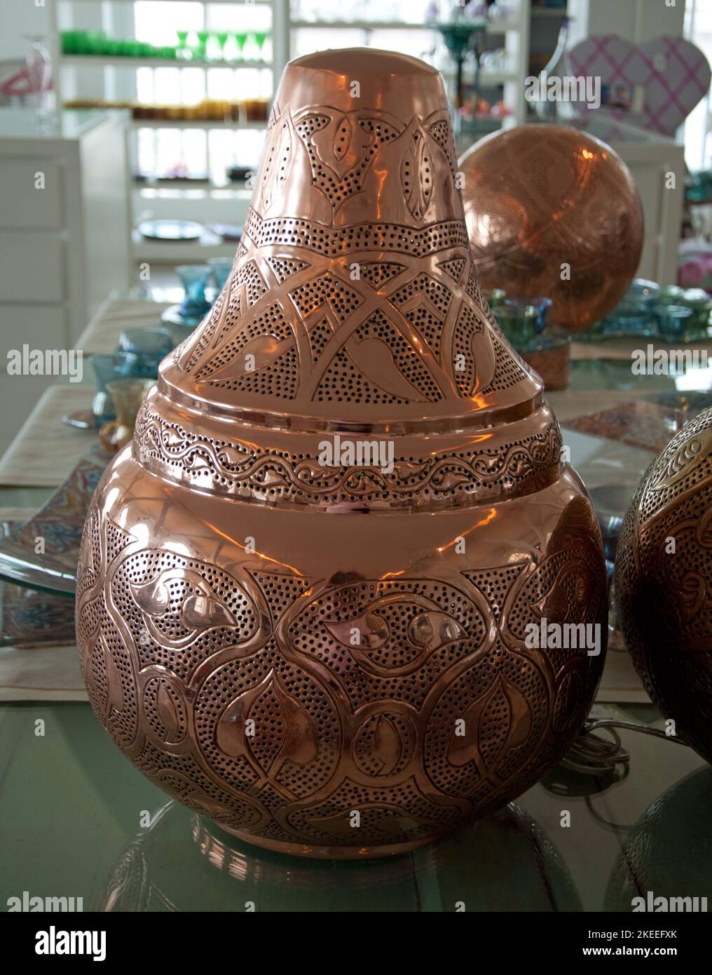 Copper Jar, Lebanese Handicrafts, Beirut, Lebanon, Middle East Stock ...