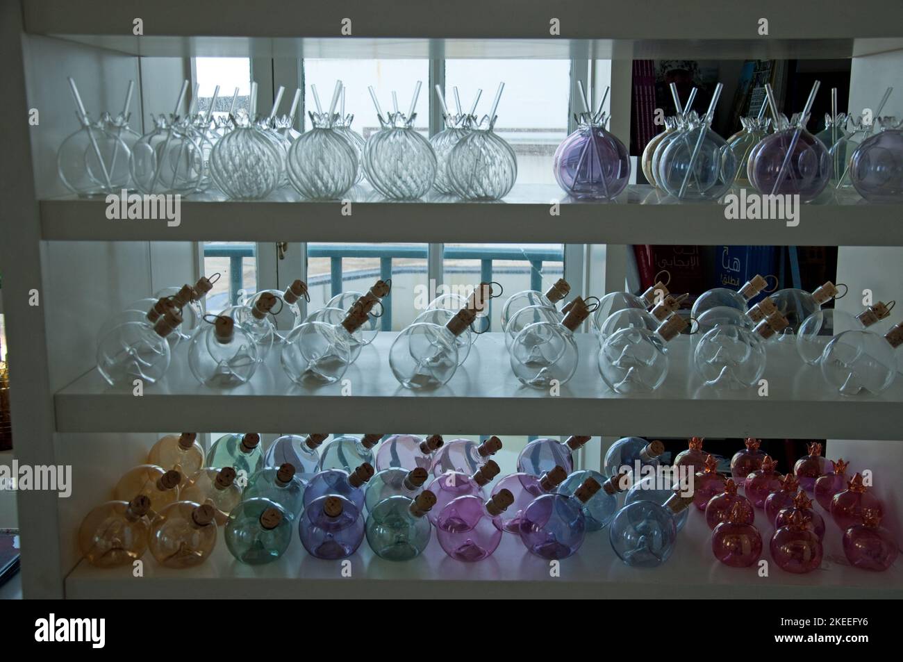 Glass bottles, Lebanese Handicrafts, Beirut, Lebanon, Middle East Stock ...
