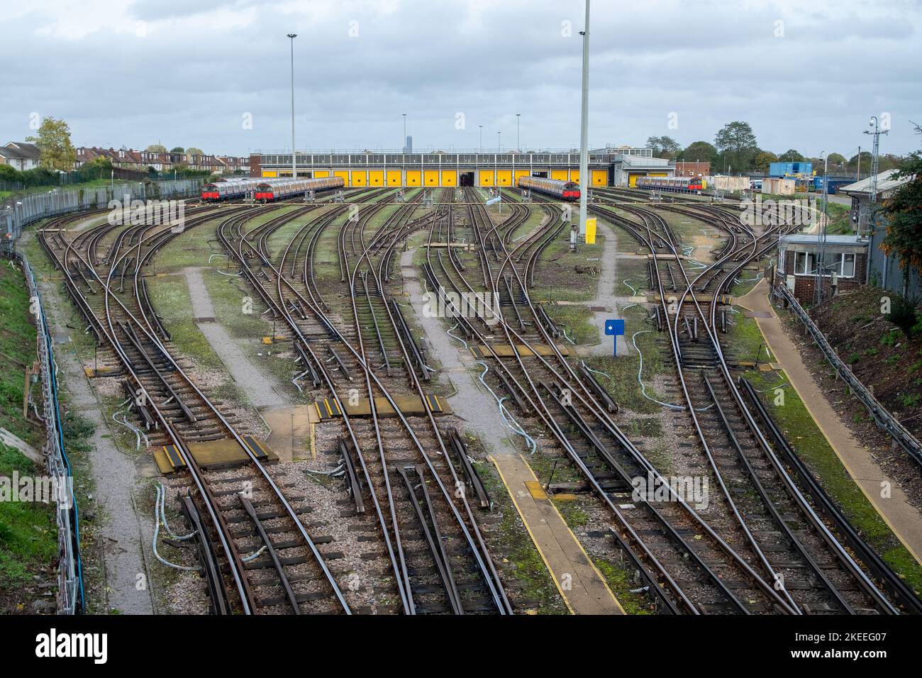 London- November 2022: Northfields Train Depot- London Underground tube ...