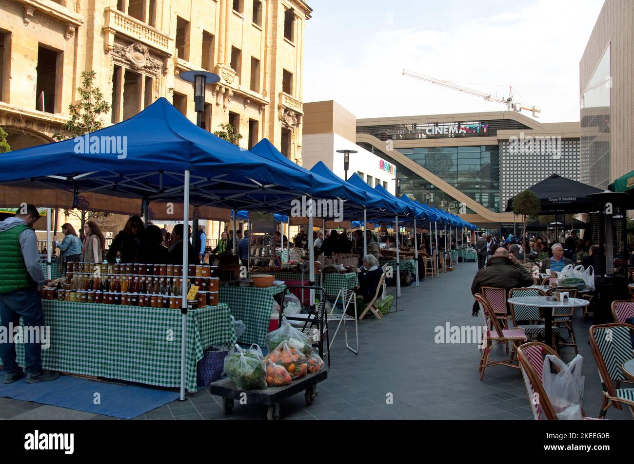 Saturday Souk, Beirut, Lebanon, Middle East, stalls, many visitors, food of various kinds, both ...