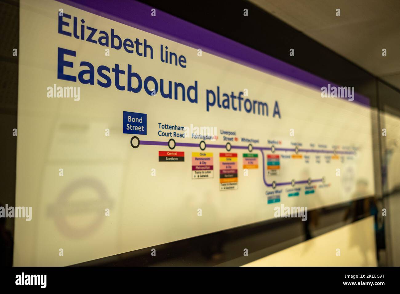 London- November 2022: Bond Street Station Elizabeth Line Platform and ...