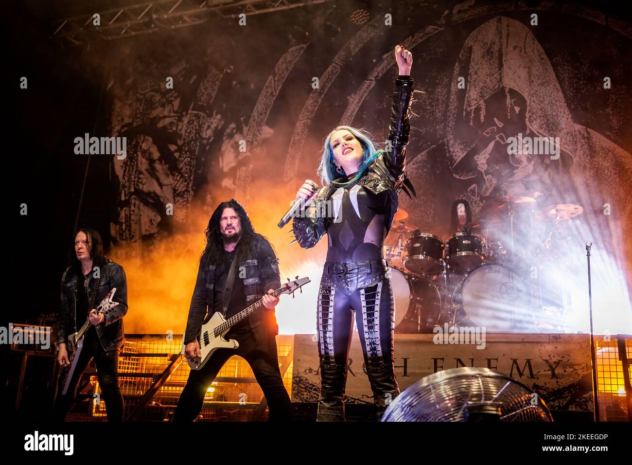 Oslo, Norway. 06th, November 2022. The Swedish melodic death metal band Arch Enemy performs a ...