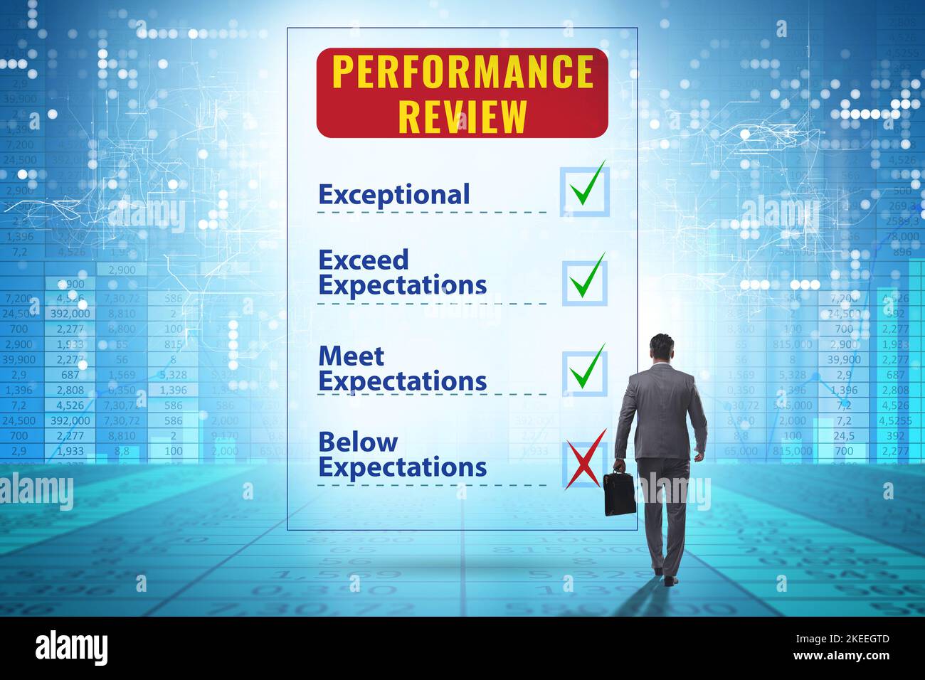 Employee annual performance review business concept Stock Photo - Alamy