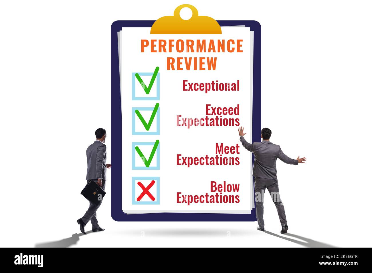 Employee annual performance review business concept Stock Photo - Alamy