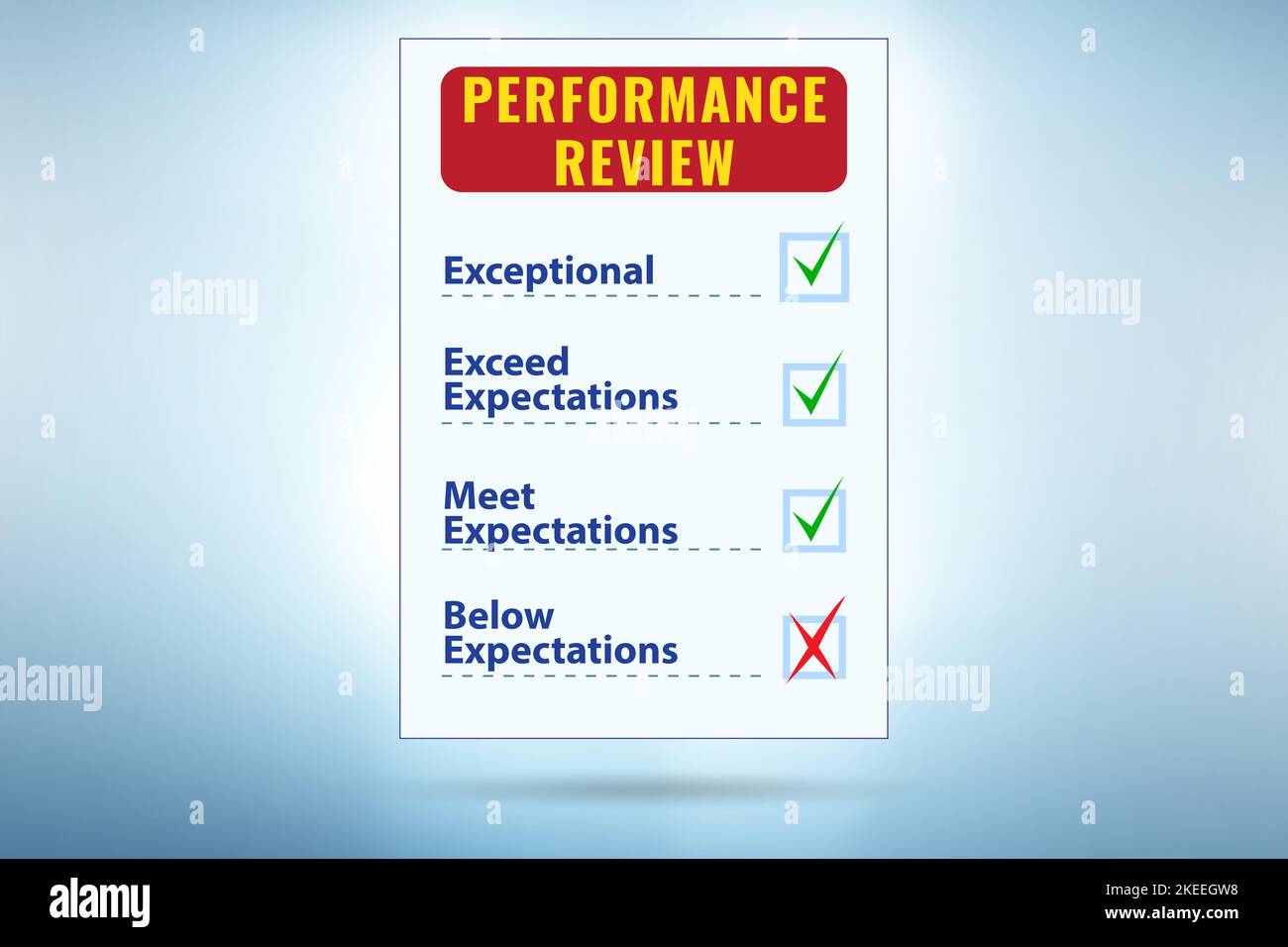 Employee annual performance review business concept Stock Photo - Alamy
