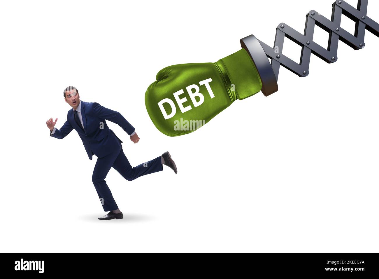 Loan and debt concept with the businessman Stock Photo - Alamy