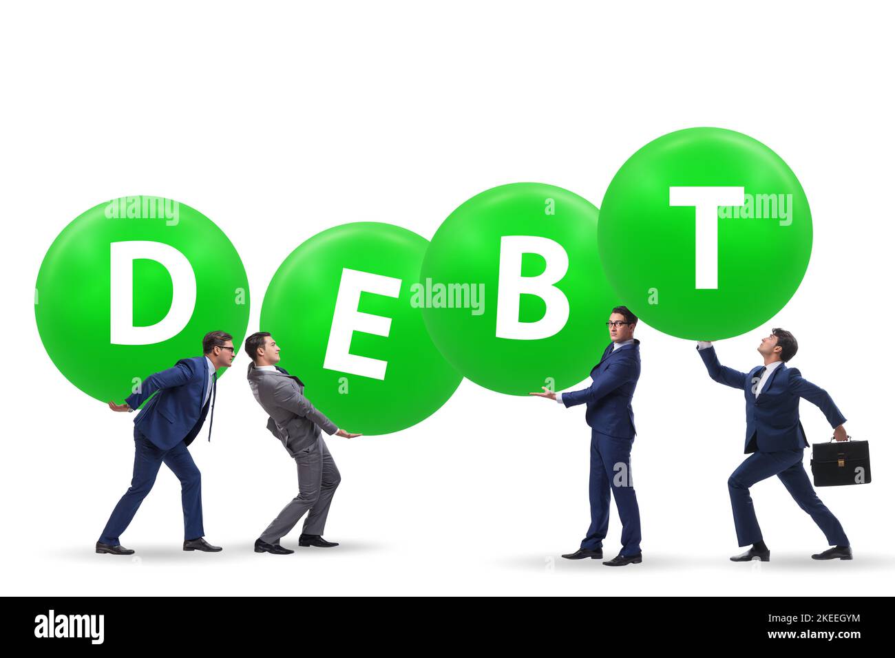 Businessmen in load and debt concept Stock Photo - Alamy