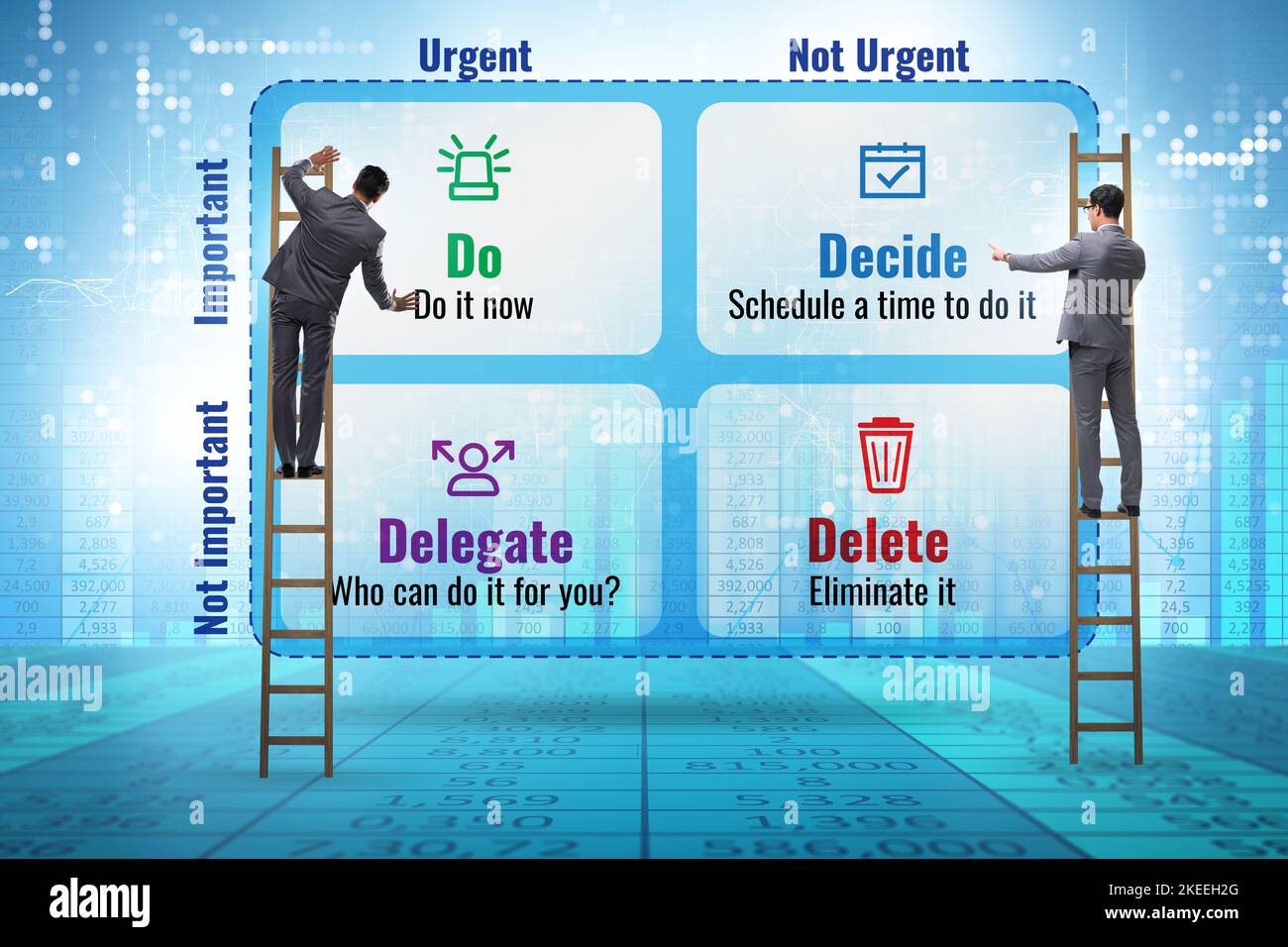 Eisenhower matrix helping to prioritize the important tasks Stock Photo ...
