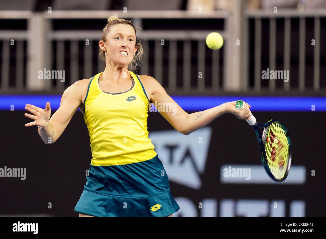 Australia's Storm Sanders in action against Great Britain's Heather ...