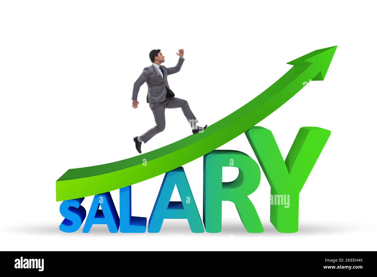 Salary increase concept with the businessman Stock Photo - Alamy