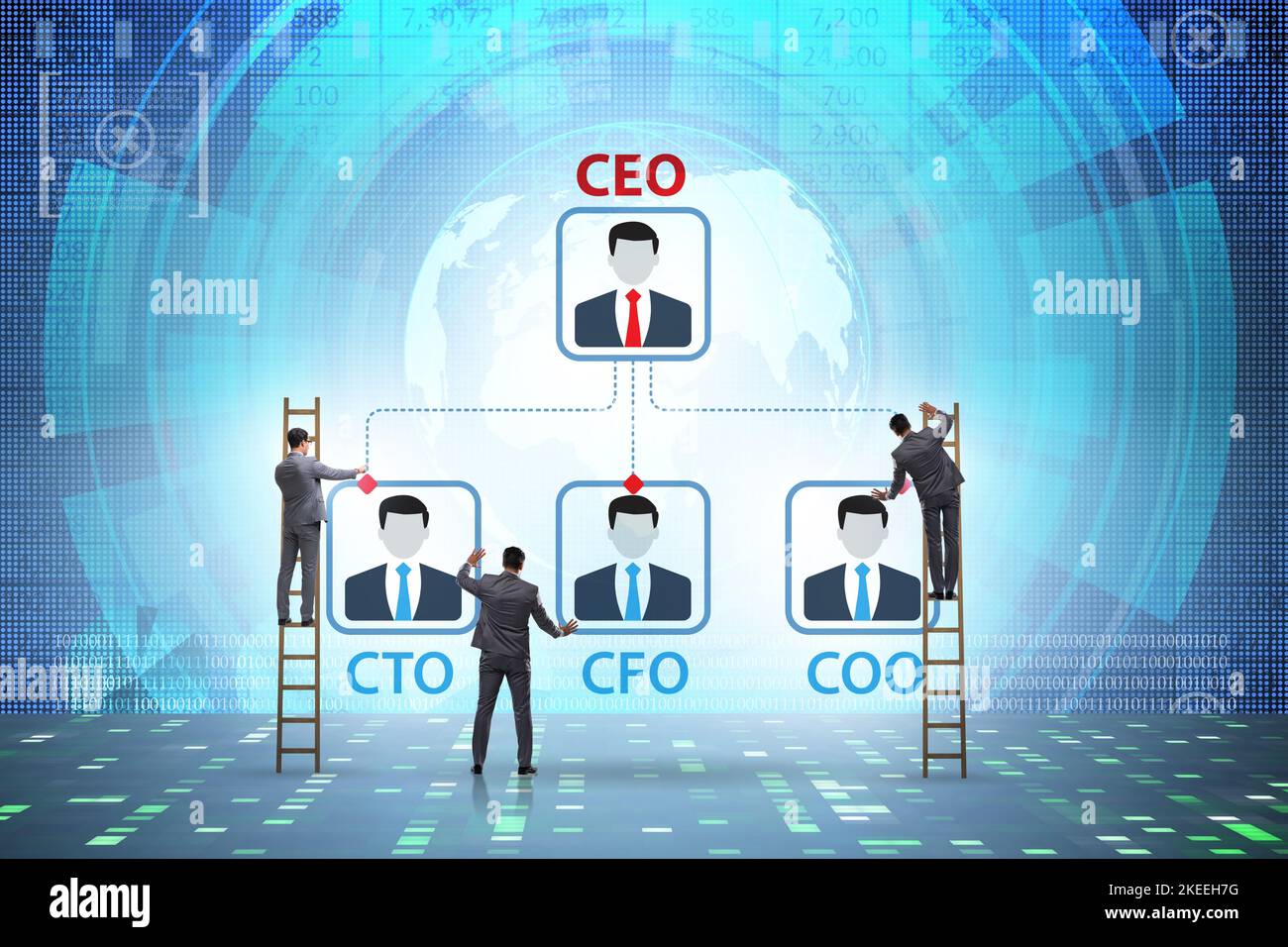 Illustration of organisation chart with the various executives Stock ...