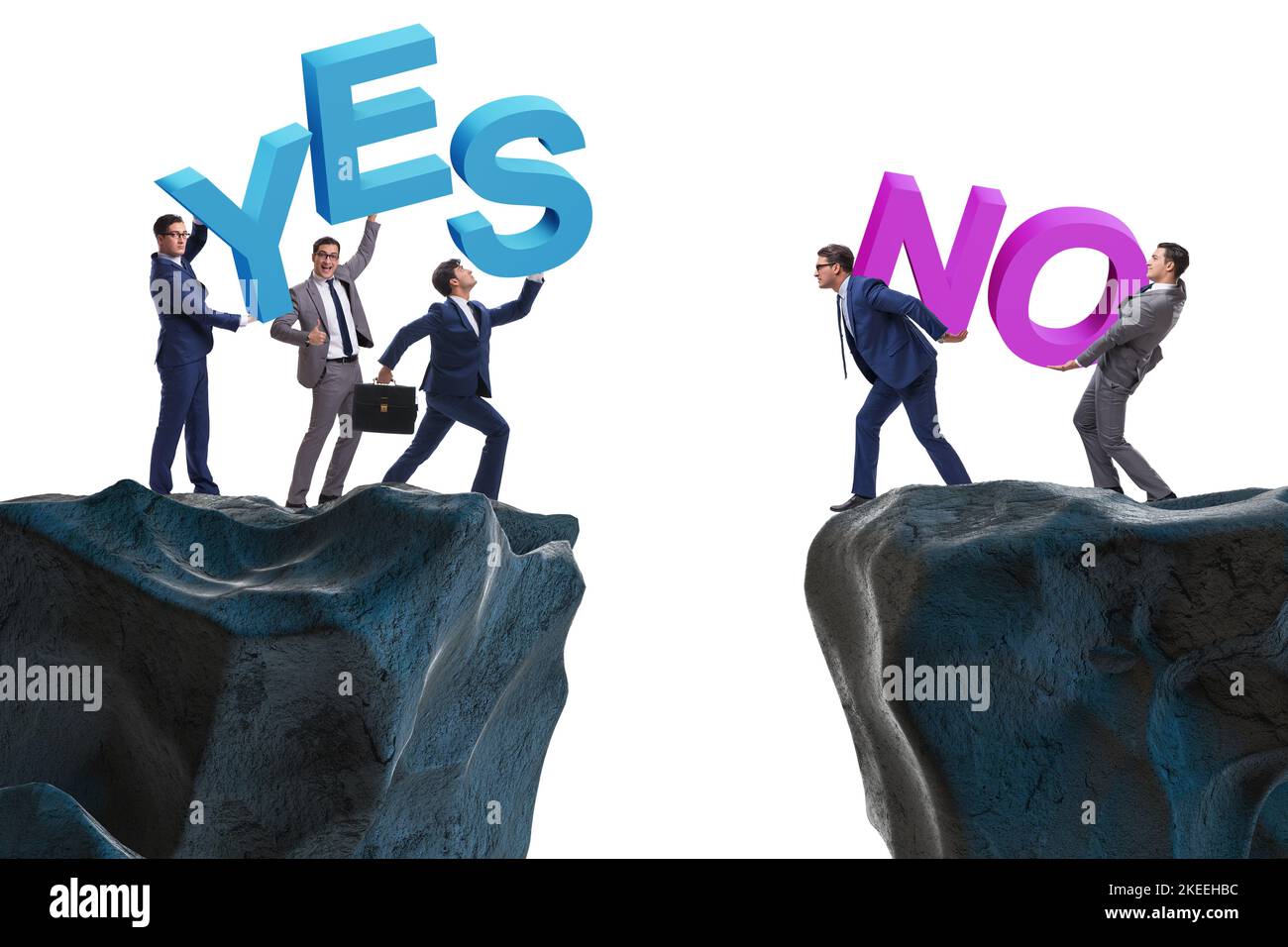 Businessmen in the YES NO concept Stock Photo - Alamy