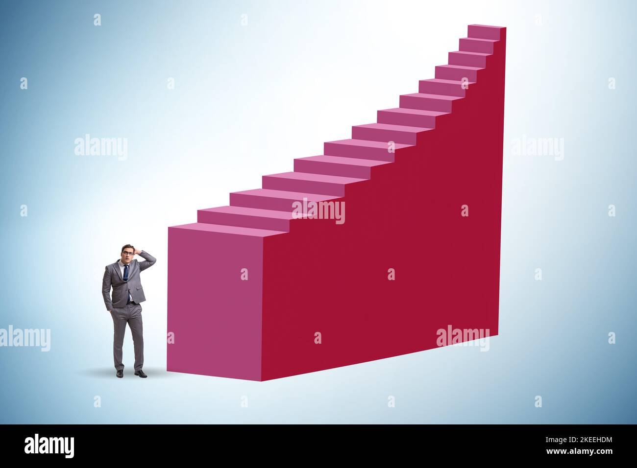 Career ladder concept with businessman Stock Photo - Alamy