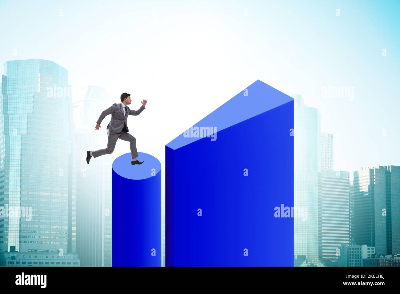 Business concept with the exclamation mark and business person Stock ...