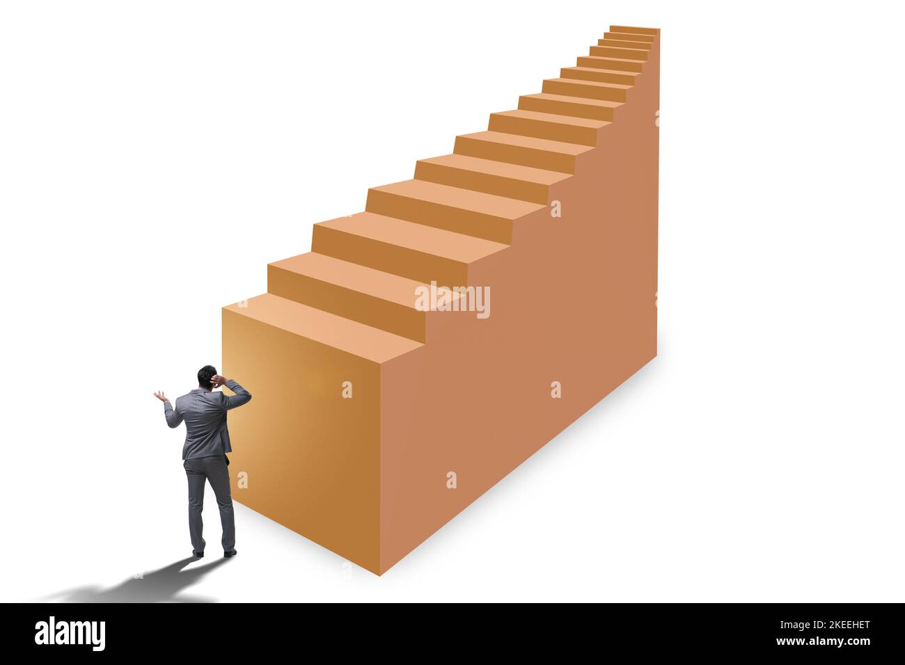 Career ladder concept with businessman Stock Photo - Alamy