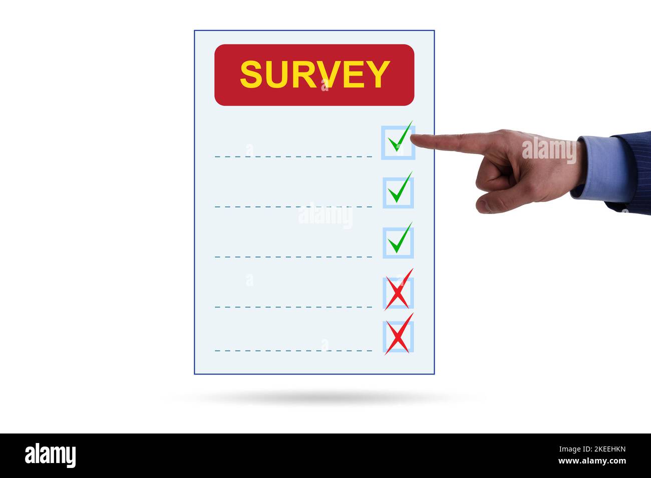 Survey questionnaire with the tick boxes Stock Photo - Alamy