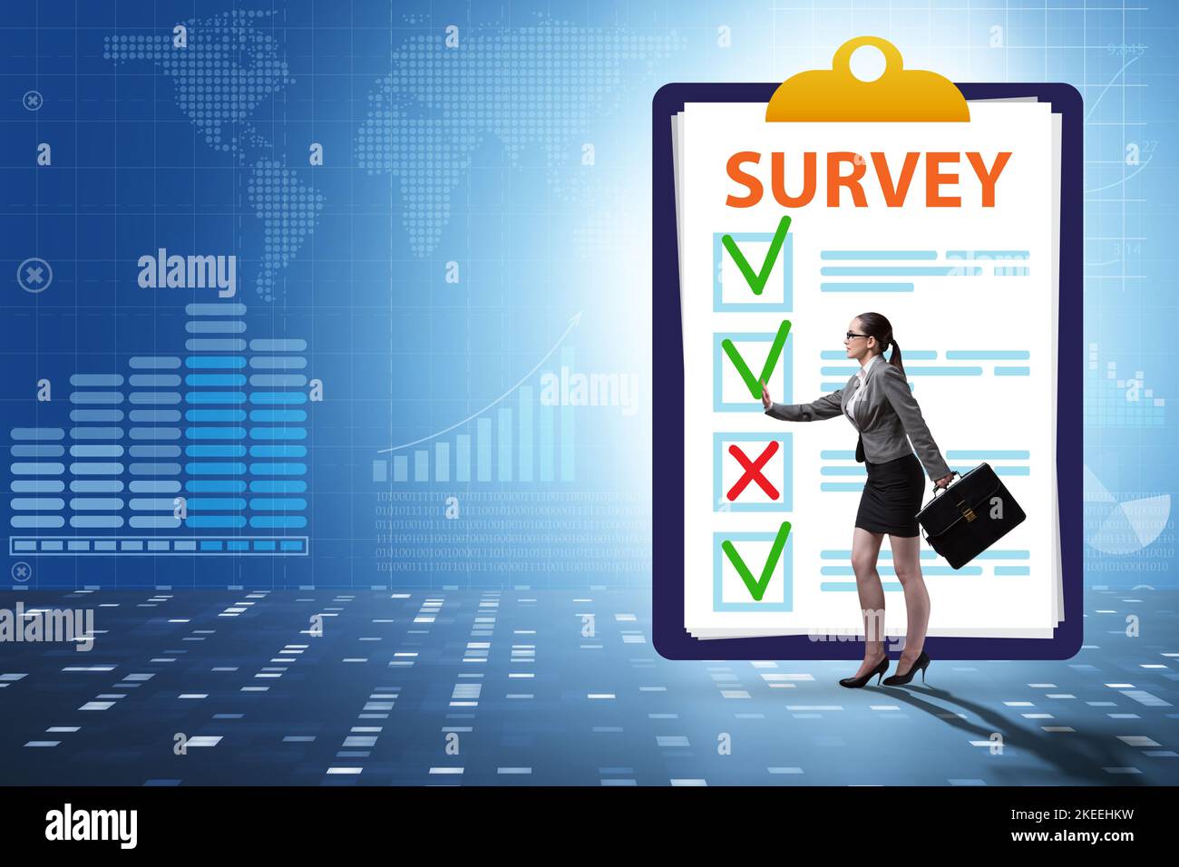Survey questionnaire with the tick boxes Stock Photo - Alamy