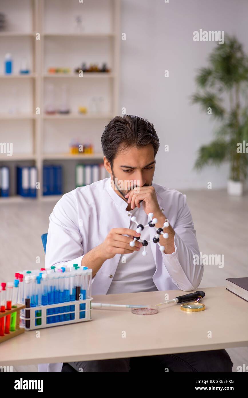 Young chemist working at the lab Stock Photo - Alamy