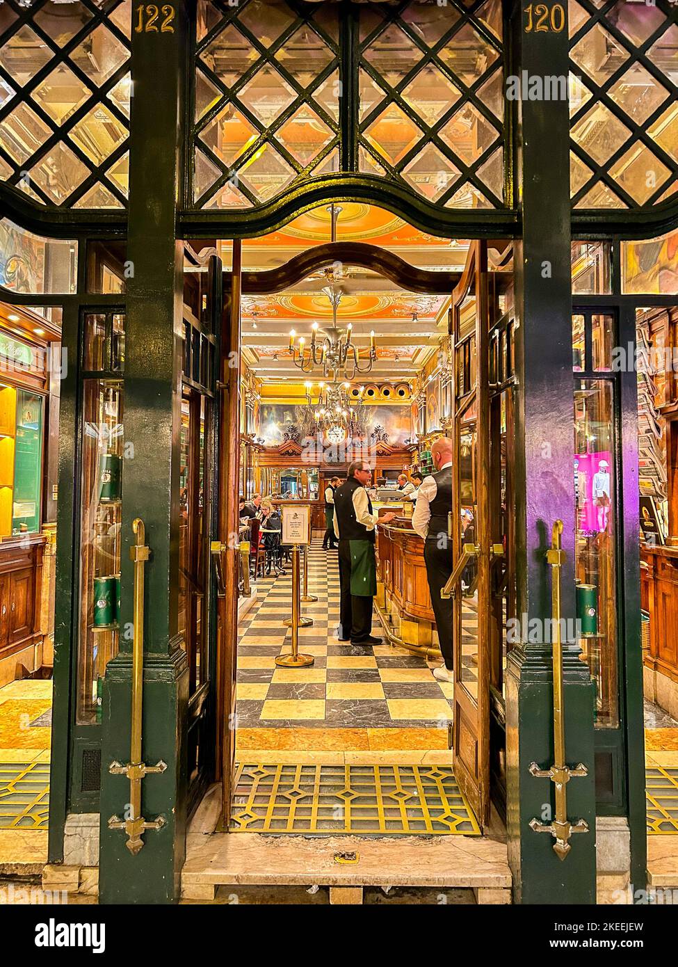 Lisbon, Portugal, Entrance to Traditional Portugese Brasserie ...