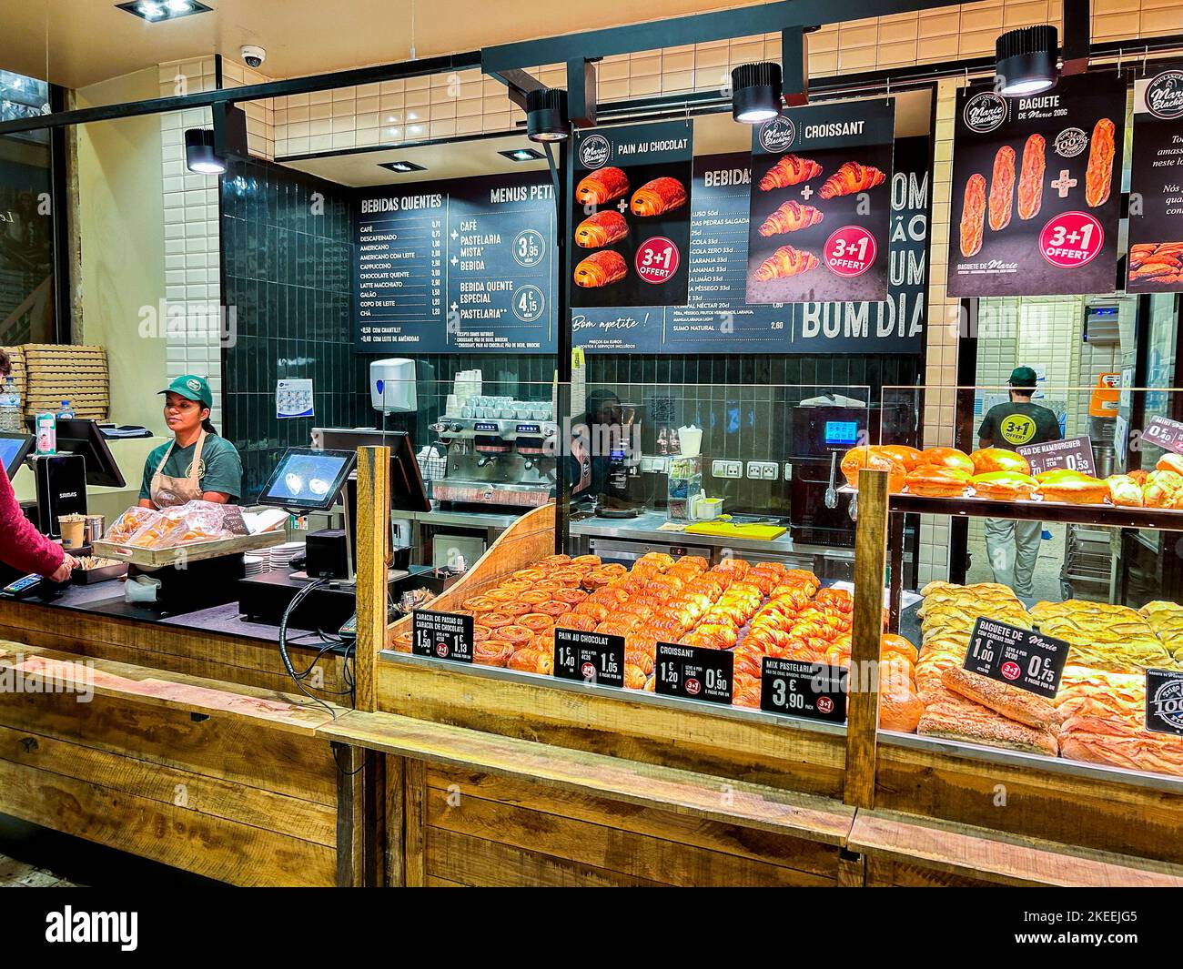 Lisbon, Portugal, inside Local Portuguese Bakery Shop, Baked Bread on ...