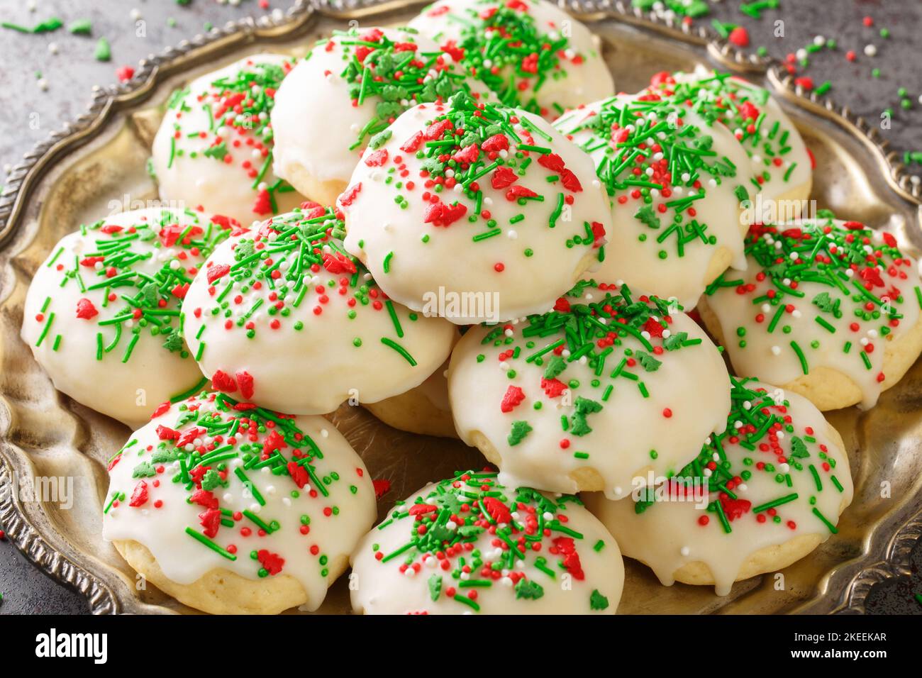 Italian Christmas Cookies a soft and sweet cake-like cookie covered ...