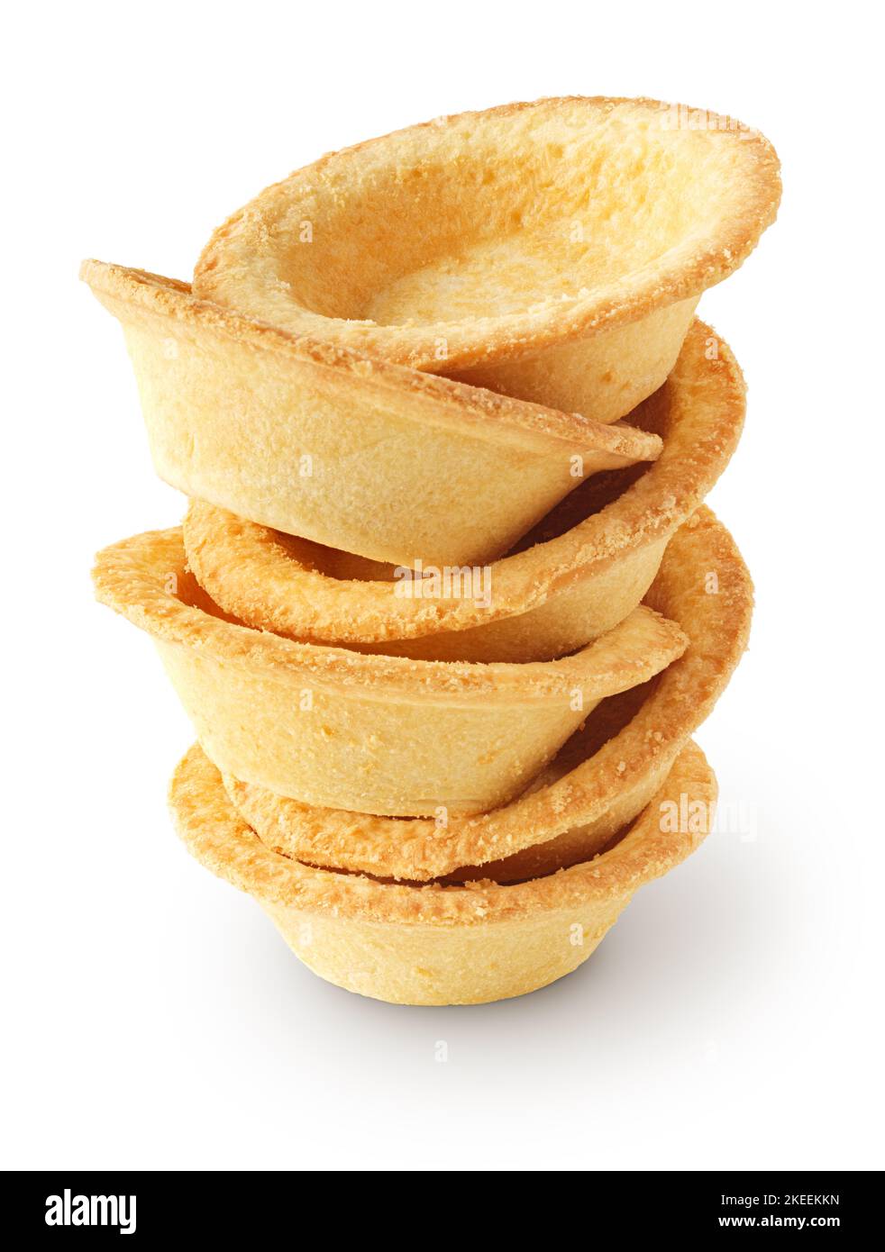 Group of empty tartlets, tart shells, isolated on white background ...