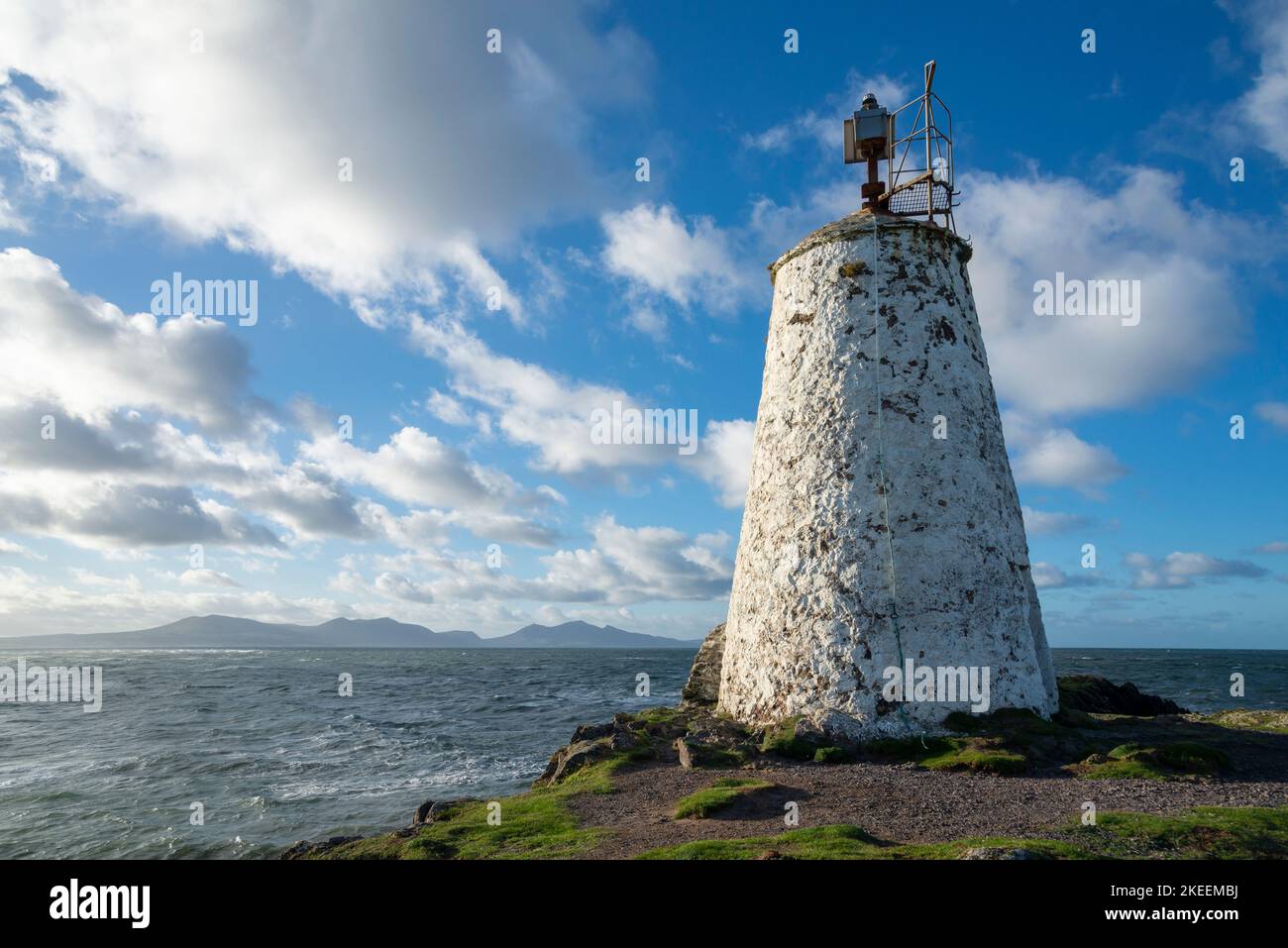 Twr Bach Lighthouse on Llanddwyn Island, Anglesey, North Wales Stock ...