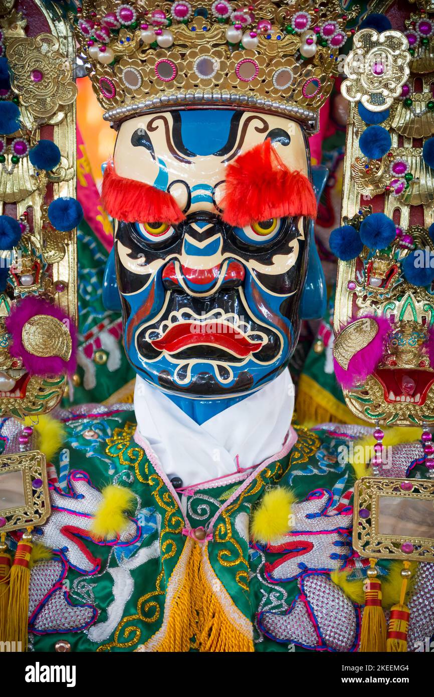 Painted head of a life-size puppet of a king, used in ritual ...