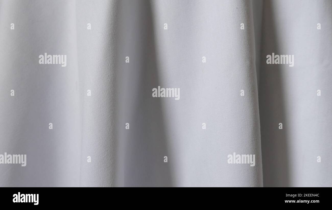 White grey fabric curtain for use as contemporary interior background ...