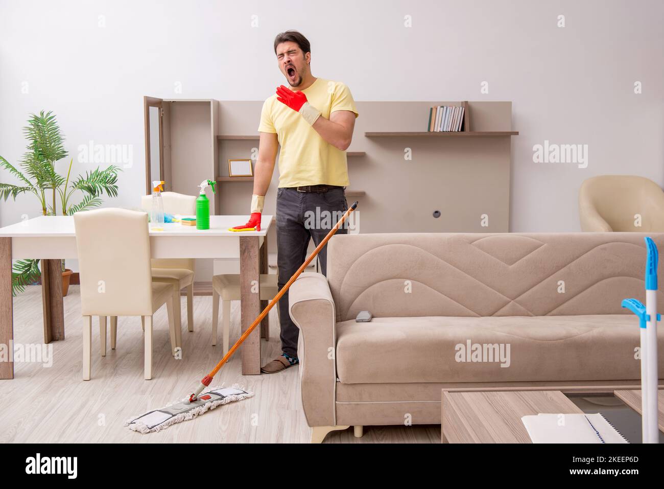 Cleaning fatigue boring housework exhausted hi-res stock photography ...