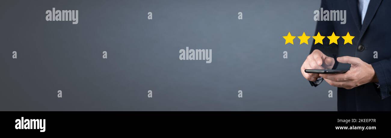 5 Stars. Customer service experience and business satisfaction survey ...