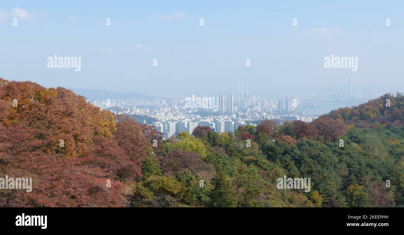 28 October 2022 - Seoul, South Korea: View of Seoul from Namsan in ...