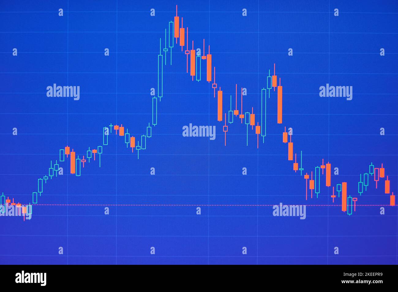 Stock market chart on blue background Stock Photo - Alamy