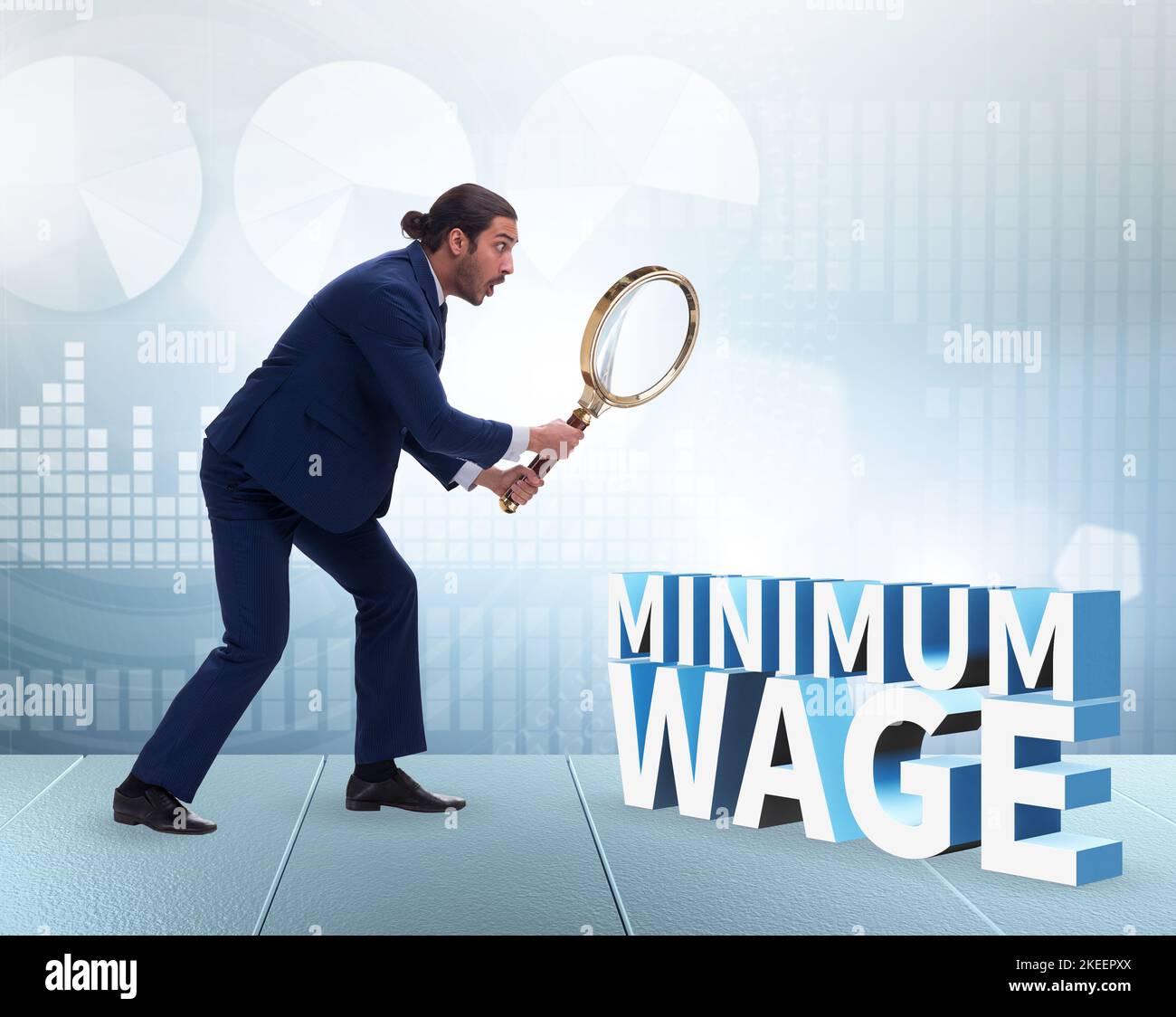 The concept of minimum wage with businessman Stock Photo - Alamy