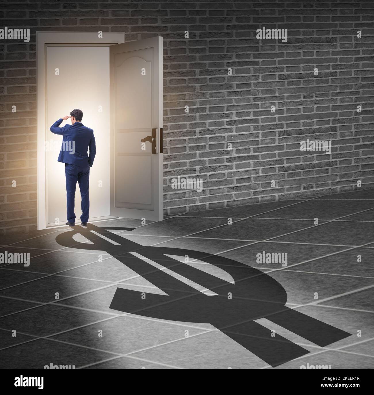 Businessman escaping dollar man hi-res stock photography and images - Alamy