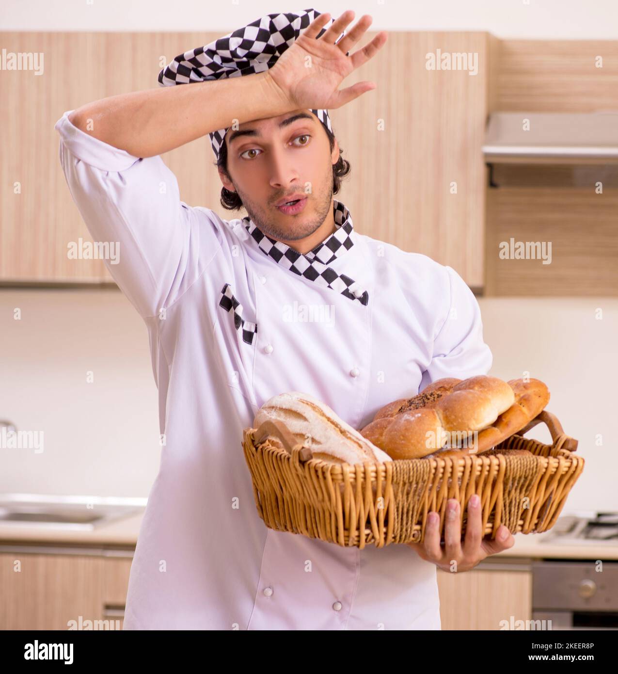 Exhausted chef in kitchen hi-res stock photography and images - Alamy