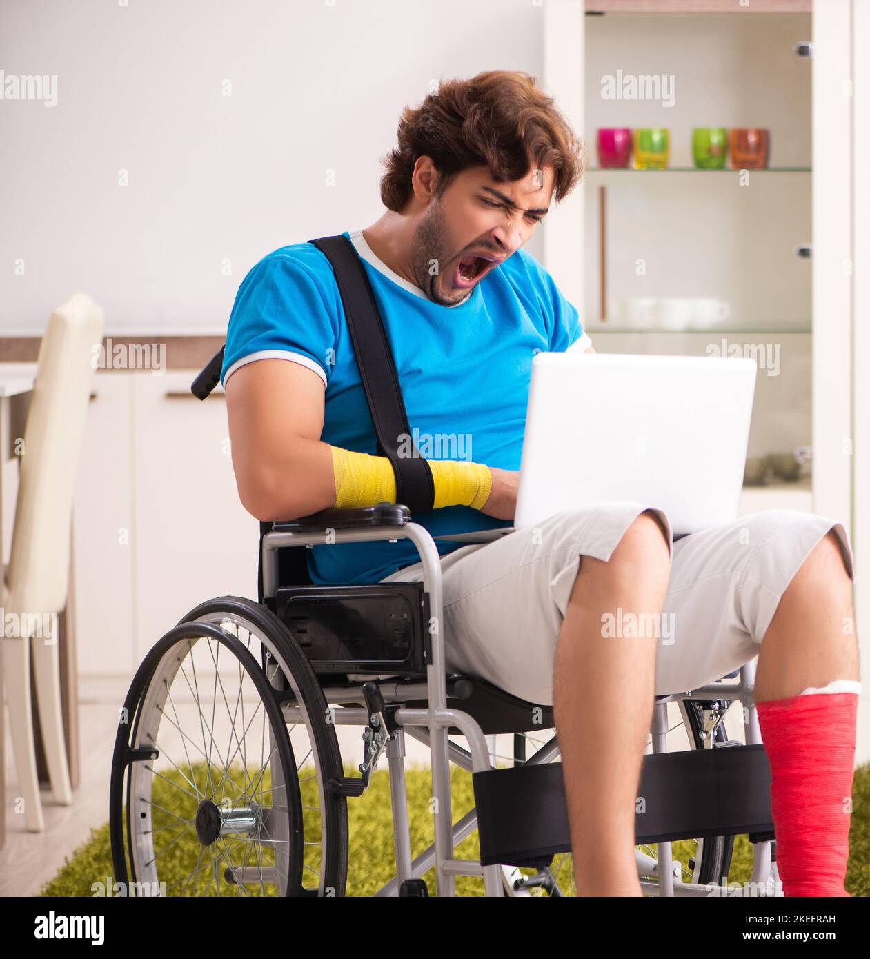 The injured man recovering from his injury Stock Photo - Alamy