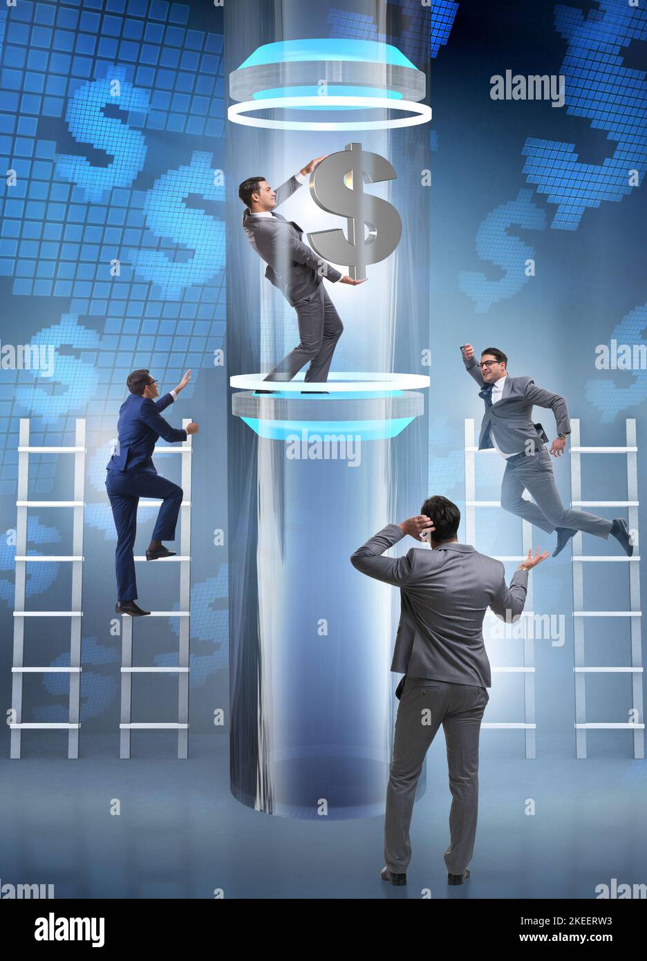 The businessman getting promotion in financial concept Stock Photo - Alamy