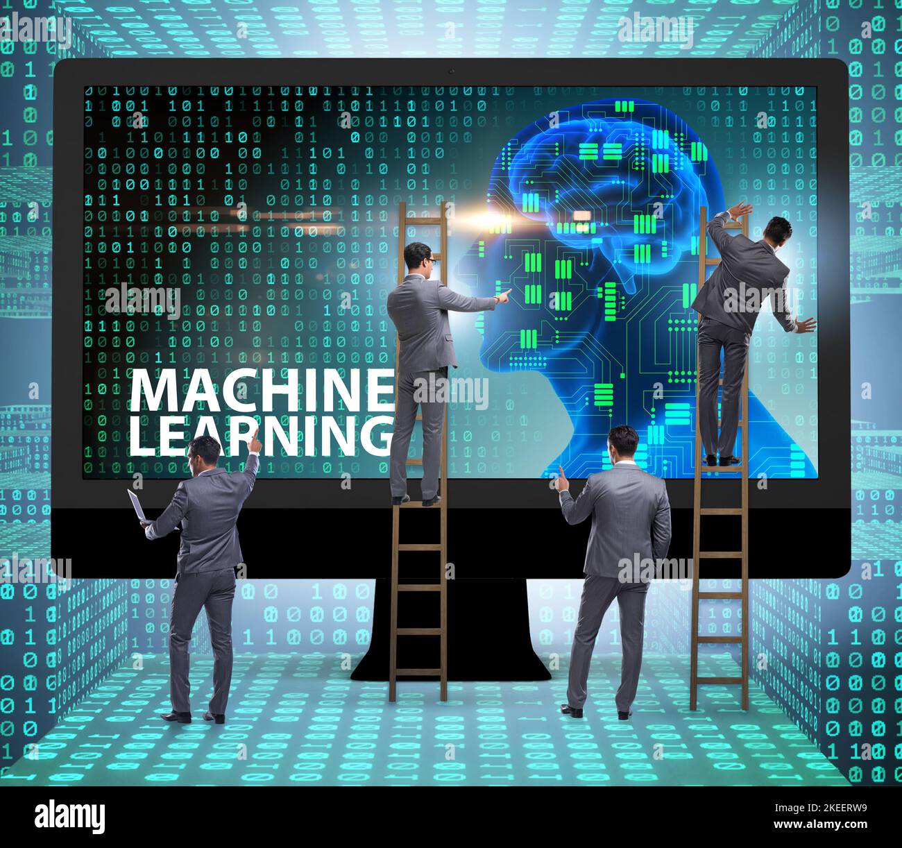 The machine learning concept as modern technology Stock Photo - Alamy