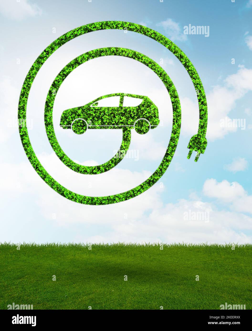 The ecological car concept - 3d rendering Stock Photo - Alamy