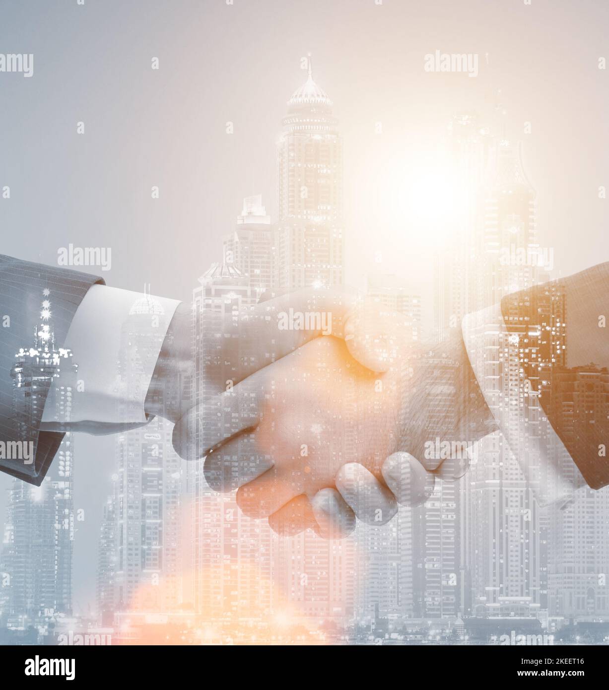 The concept of cooperation with handshake Stock Photo - Alamy