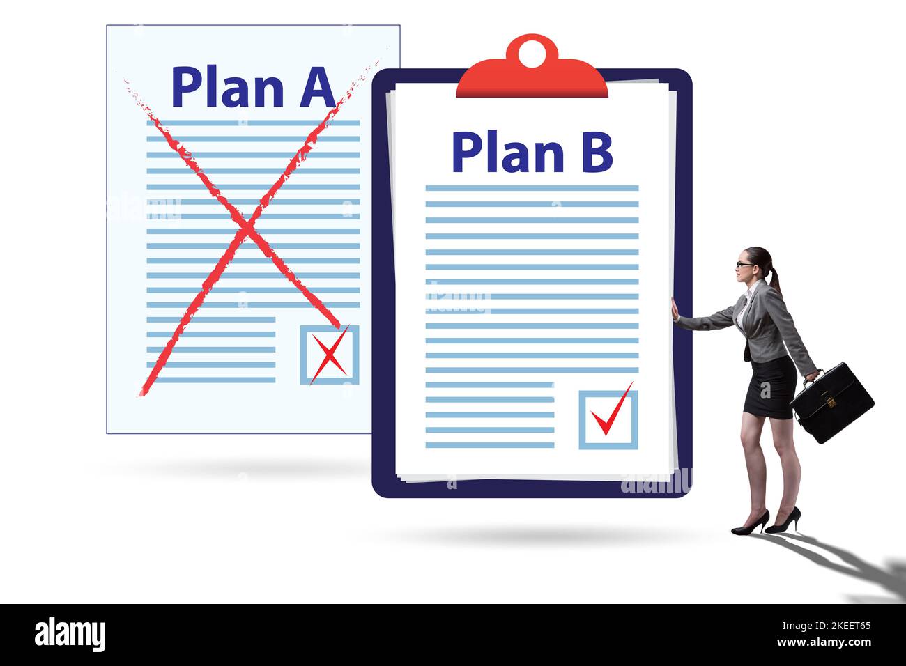 Concept of choosing between Plan A or the Plan B Stock Photo - Alamy