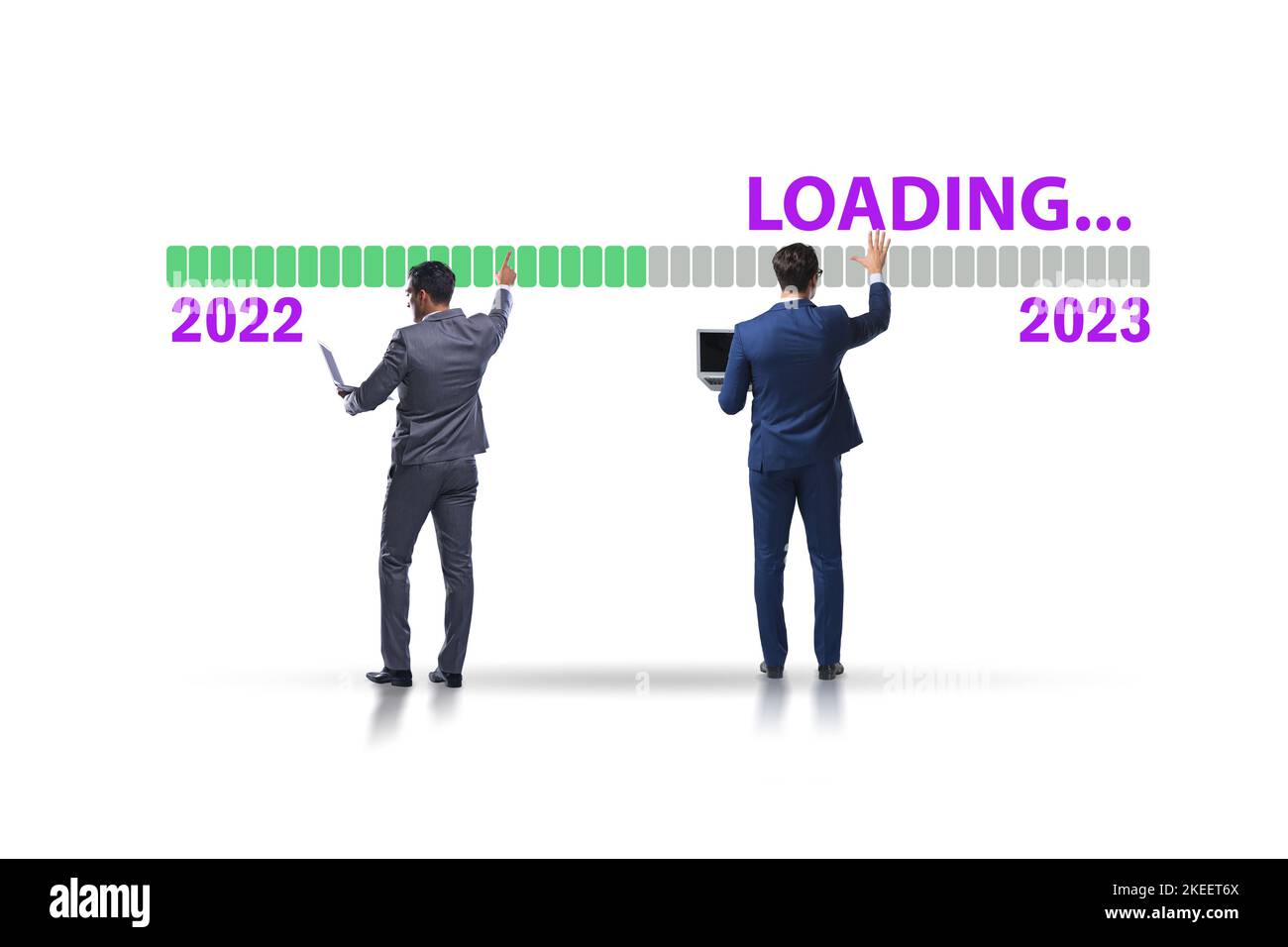 Concept of year 2023 loading with progress bar Stock Photo - Alamy