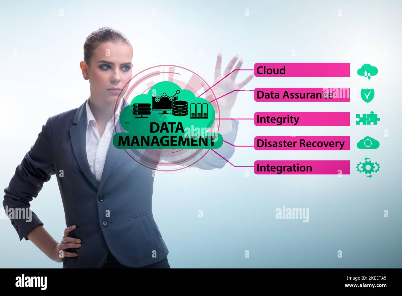Data management concept with the business people Stock Photo - Alamy