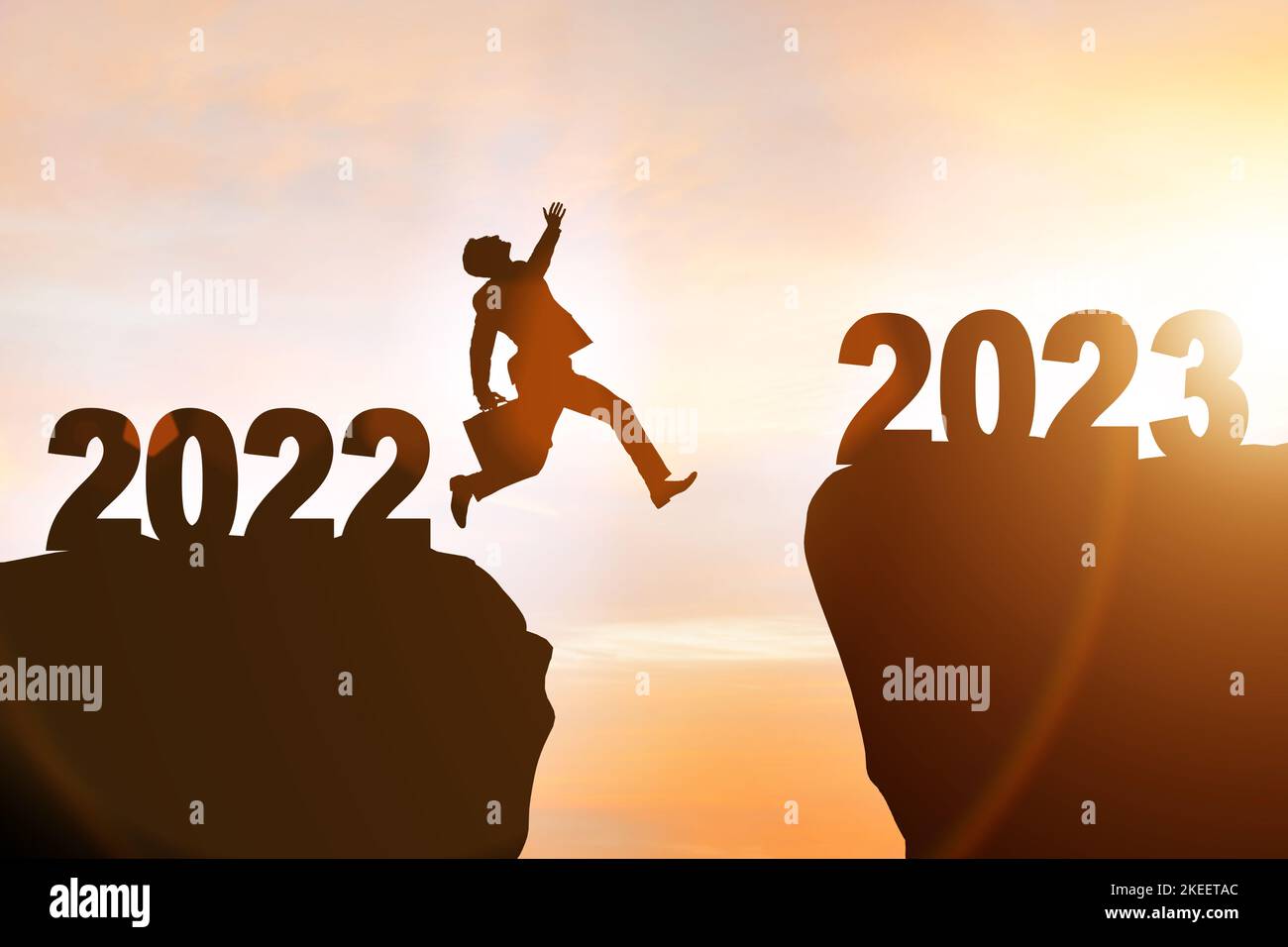 Concept of moving from 2022 to the 2023 Stock Photo - Alamy