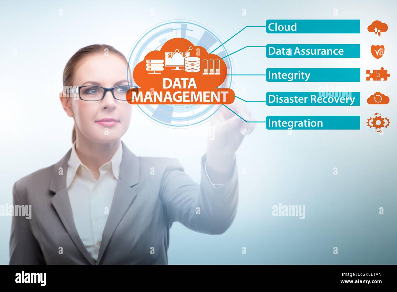Data management concept with the business people Stock Photo - Alamy